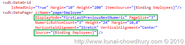 Paginating Records in Silverlight DataGrid using PagedCollectionView | Kunal Chowdhury